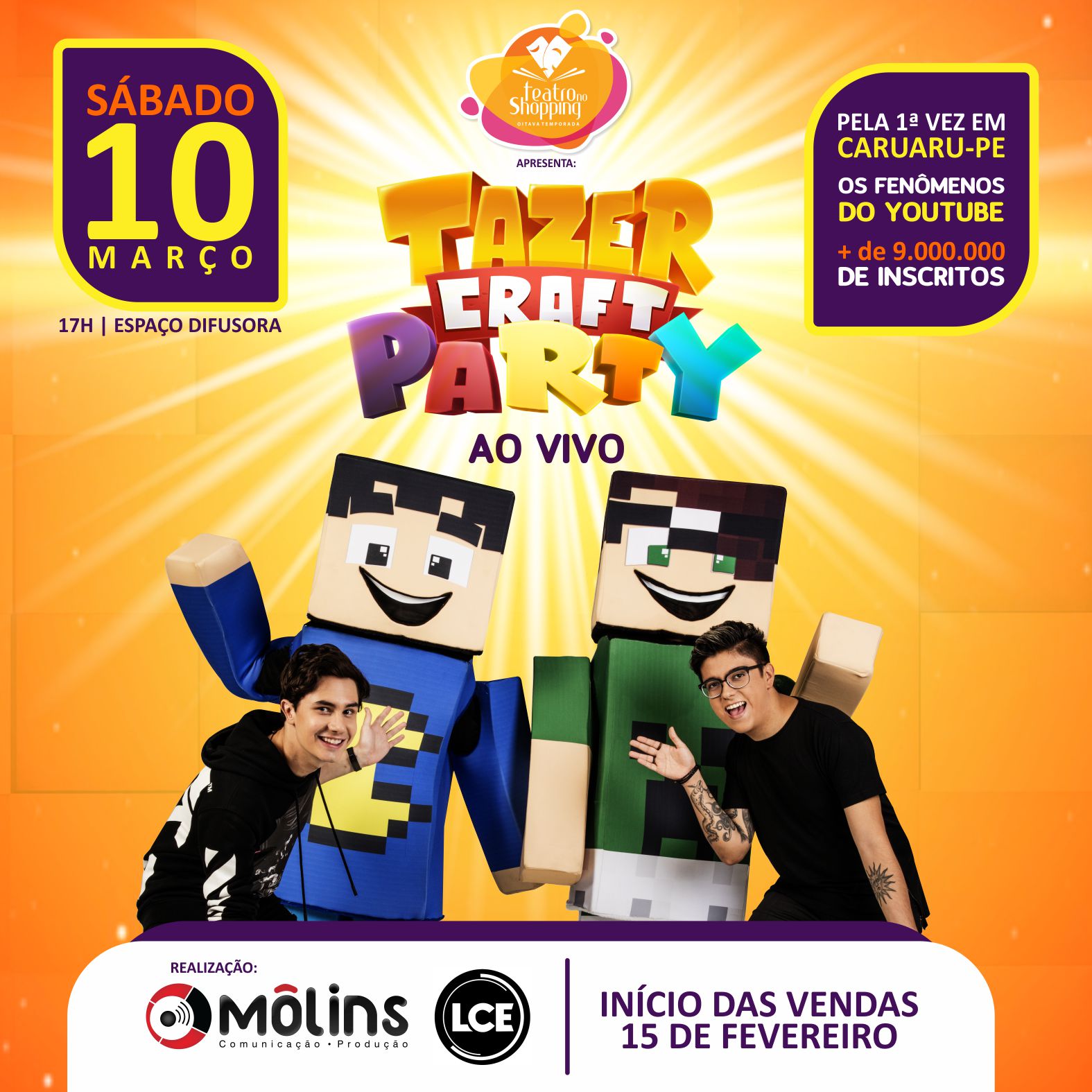 TazerCraft party fará show em Caruaru – Portal Thiago Lagos
